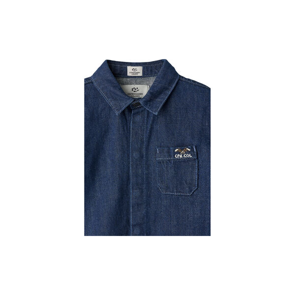 Kaufen Sie Cowboyhemd aus Bio-Denim, dark indigo blue washed von ...